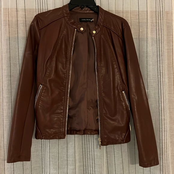 Ivanka Trump | Jackets & Coats | Brown Leather Jacket Size Small | Poshmark